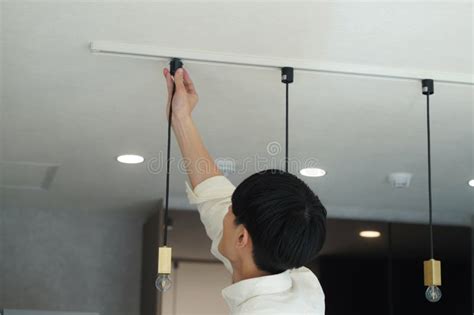 Man Installing Lighting Fixtures Stock Photo Image Of Person Installation 324862924