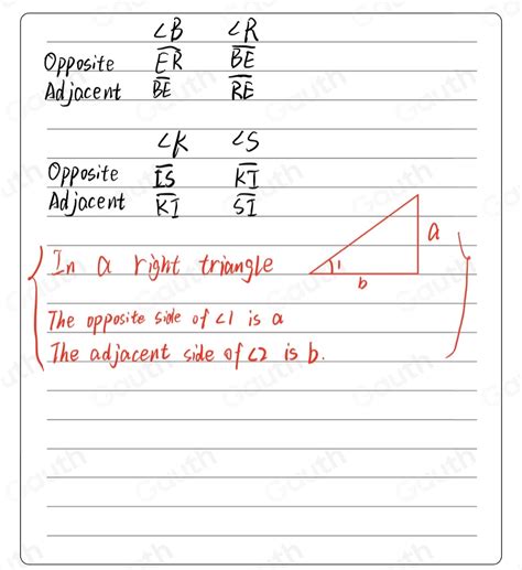 Solved 3 4 ∠ B ∠ R ∠ K ∠ S Opposite Opposite Adjacent Adjacent W [math]