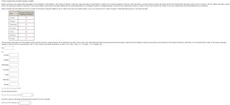 Solved A Linear Programming Computer Package Is Needed
