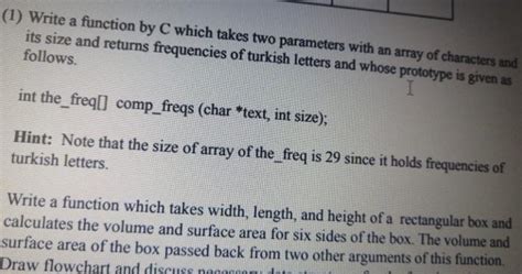 1 Write A Function By C Which Takes Two Parameters