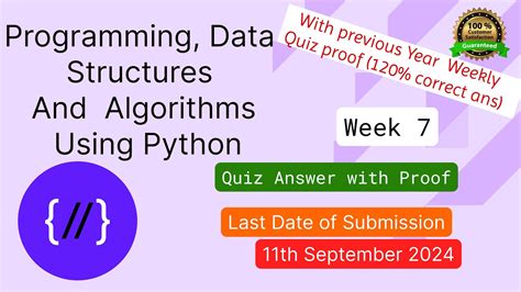 Nptel Programming Data Structures And Algorithms Using Python Week 7