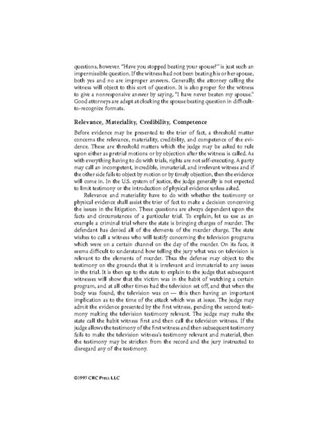 Introduction To Forensic Sciences Questions However Have You Stopped Beating Your Spouse