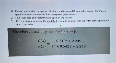 Solved Choose Appropriate Design Specifications And Chegg