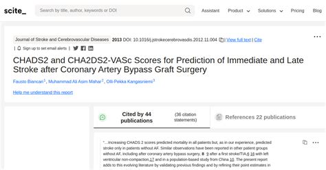 [citation Report] Chads2 And Cha2ds2 Vasc Scores For Prediction Of Immediate And Late Stroke