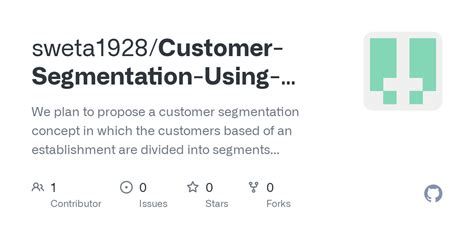 github sweta1928 customer segmentation using rfm model and k means clustering algorithm we