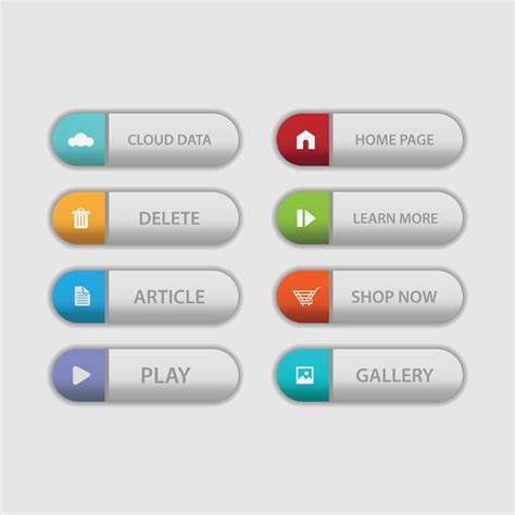 colorful flat web design button 12185899 vector art at vecteezy