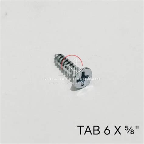 [25 Pcs] Sekrup Fab 6 X 5 8 Fab 6 X 5 8 Inch Sekrup Putih Kusen