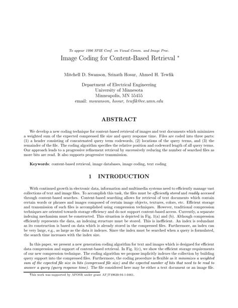 Pdf Image Coding For Content Based Retrieval