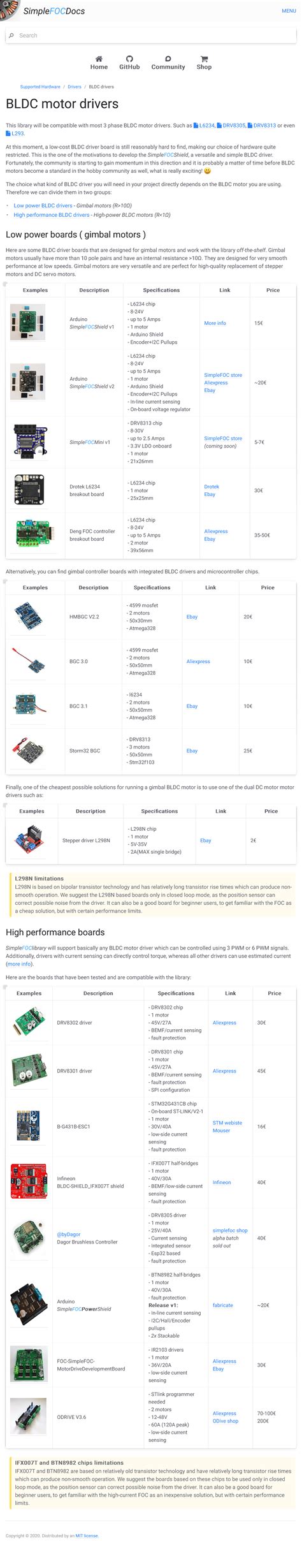 BLDC Drivers Arduino FOC SimpleFOCDocs MENU HomeHome GitHubGitHub CommunityCommunity Studocu