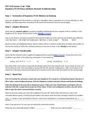 ITST Lesson Lab Docx ITST Lesson Lab Web Raspberry Pi VM Setup And Basic