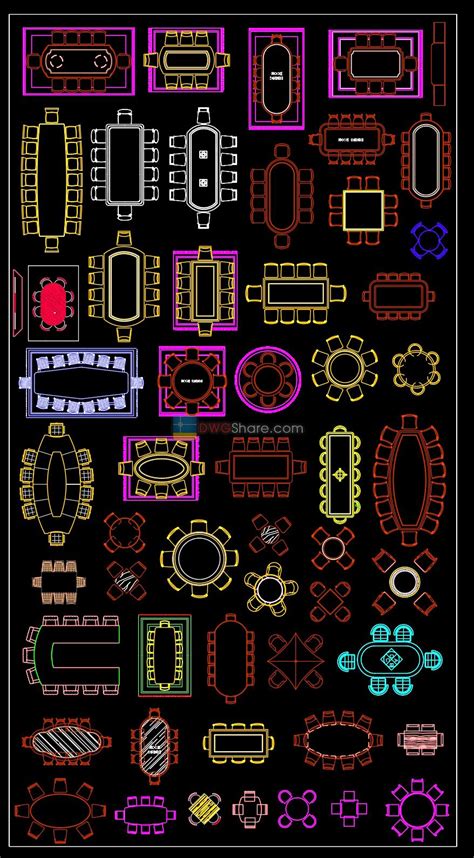 17 Dining Table And Chairs Cad Blocks Free Download Free Cad Blocks Download DWG Models For