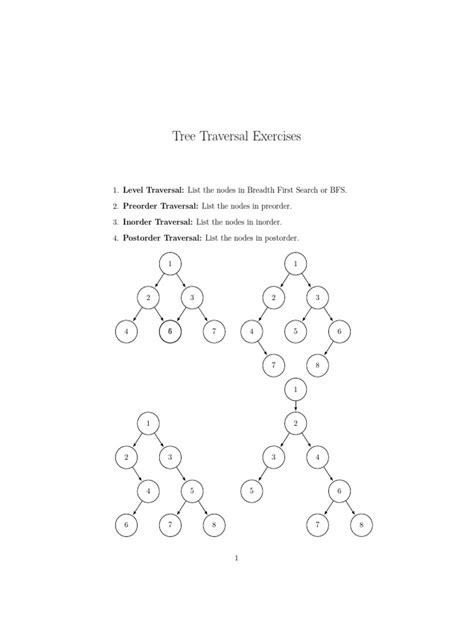 binary tree traversal exercises pdf control flow recursion