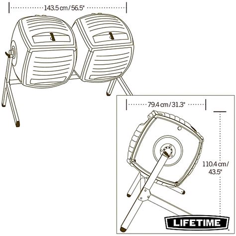 Lifetime Double Bin Rotating Composter 378 L