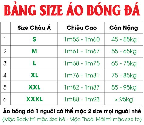 Tư Vấn Cách Chọn Size Áo Bóng Đá Chuẩn Châu Á Và Châu Âu
