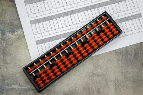 premium photo abacus for mental arithmetic on background of sheet of