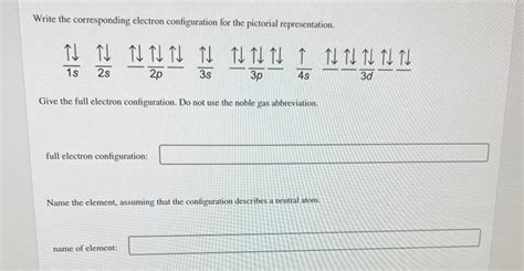 Solved Write The Corresponding Electron Configuration For