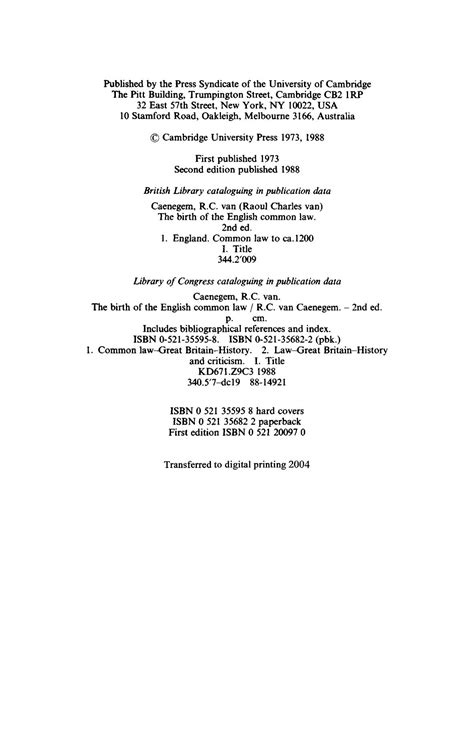电子书 英国普通法的产生英The Birth of the English Common Law 文库 报告厅