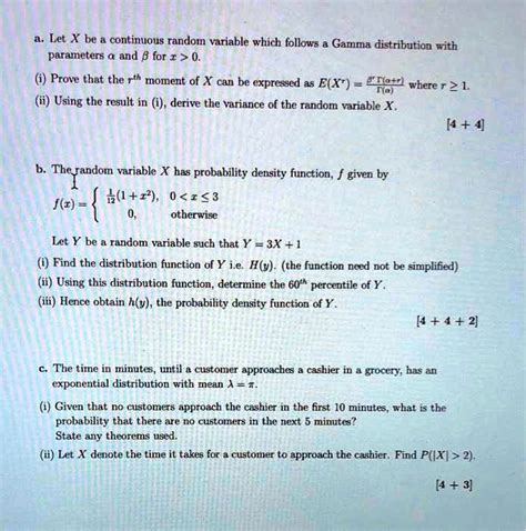 a let x be a continuous random variable which follows a gamma distribution with parameters a