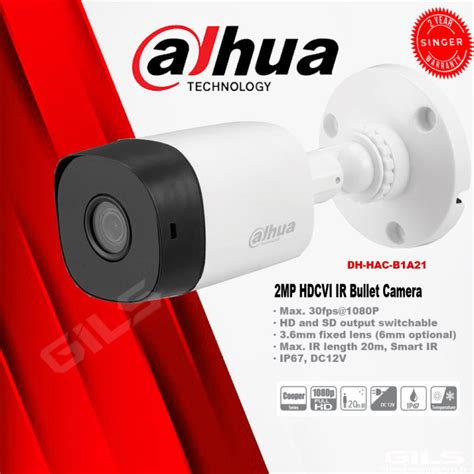 Dahua Ir Bullet Camera Dh Hac B1a21p Cctv Lazada