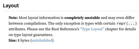 Rustdoc Size Layout Should Show Uninhabited For Empty Enums Not 0 · Issue 87008 · Rust Lang
