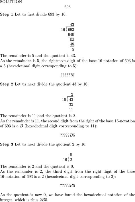 Use The Algorithm You Developed For The Previous Exercise To Convert The Following Integer To