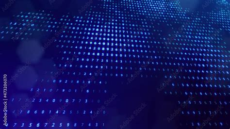3d Loop Background Concept Of Digital Data Processing Calculation And Visualization Of