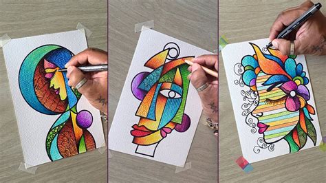 Abstract Face Drawing Ideas