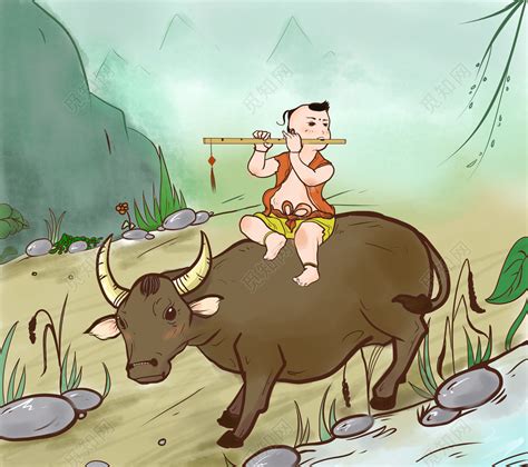 谷雨清明节气清明节牧童放牛插画素材免费下载 觅知网