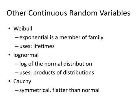 Ppt Part Vi Named Continuous Random Variables Powerpoint
