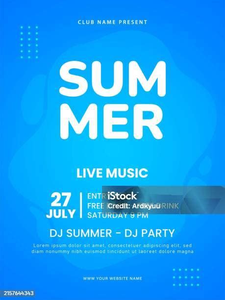 여름 파티 전단지 템플릿입니다 여름 음악 축제 포스터 디자인 벡터 여름에 대한 스톡 벡터 아트 및 기타 이미지 여름 컴퓨터 글자 세일 Istock