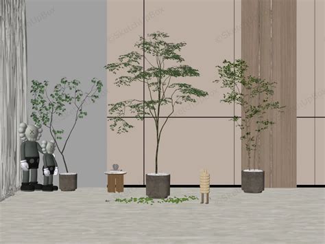 Tall Indoor Trees Sketchup 3d Model Skp File Download Sketchupbox