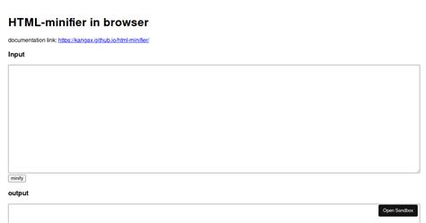 Html Minifier In Browser Client Side Html Minification Codesandbox