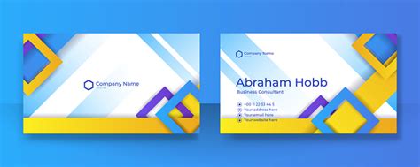 현대 창조적이고 깨끗한 다채로운 블루 명함 디자인 템플릿 트렌디 한 단순한 추상 기하학적 세련된 웨이브 라인이있는 고급 우아한 명함 디자인 배경 벡터 일러스트 레이 션 0