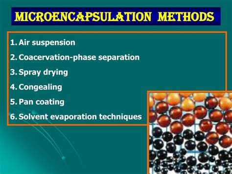 Ppt Understanding Microencapsulation Techniques And Applications Powerpoint Presentation Id