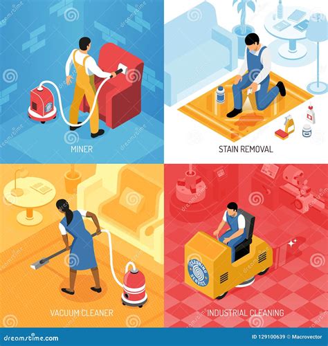 Cleaning Service Isometric Concept Stock Vector Illustration Of