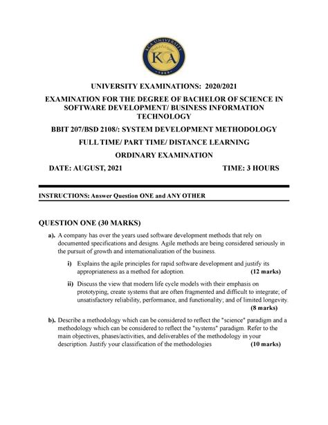 Bbit 207 Bsd 2108 System Development Methodology Object Oriented