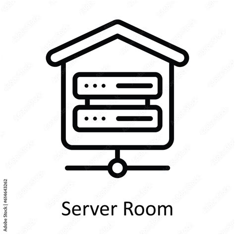 Server Room Vector Outline Icon Design Illustration Network And Communication Symbol On White