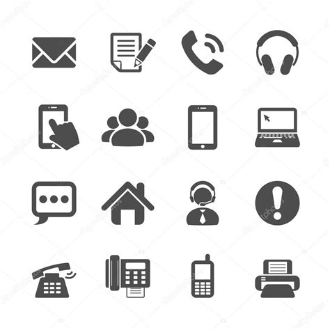 Communication Icon Set Vector Eps10 Stock Vector Image By ©rungrote 61917195