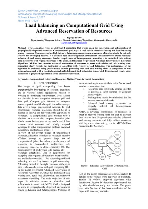 Pdf Load Balancing On Computational Grid Using Advanced Reservation Of Resources