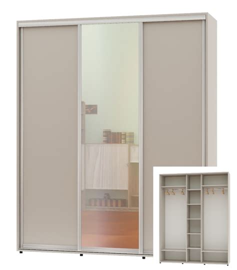 Шкаф купе трехдверный Алекса 200 60 230 Кашемир ДСП Зеркало ДСП ШК 04 фото отзывы