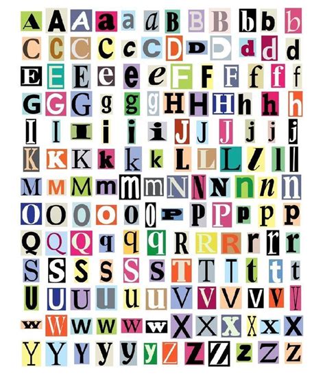 Collage De Letras Multicolores Carta Collage Diario Libro De