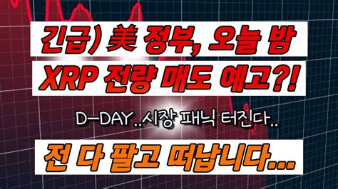 Xrp 리플 긴급 이게 사실이면 엑스알피 끝장난다 미국 정부의 충격 결정 오늘 밤 운명 갈린다 반전 가능성은