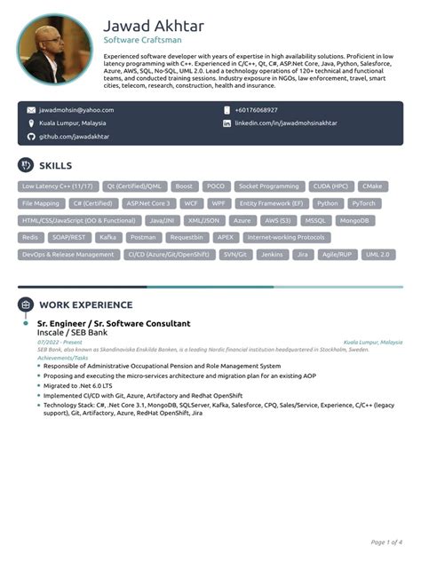 Jawads Resume Secpp Pdf Microsoft Sql Server Software Engineering