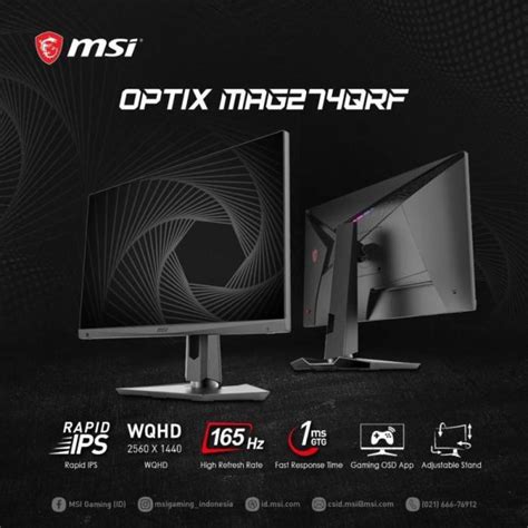 Jual Monitor Gaming Msi Optix Mag274qrf 27 Inch Wqhd Ips 165hz Shopee