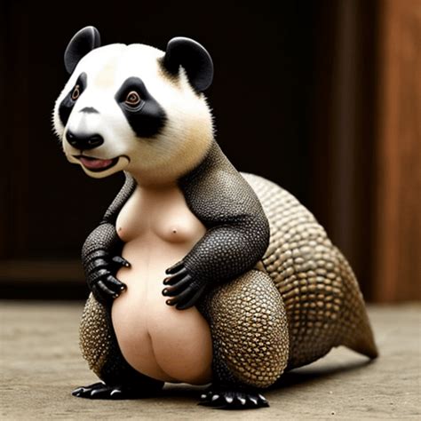 I Made This With Stable Diffusion Its A Panda Armadillo Rweird