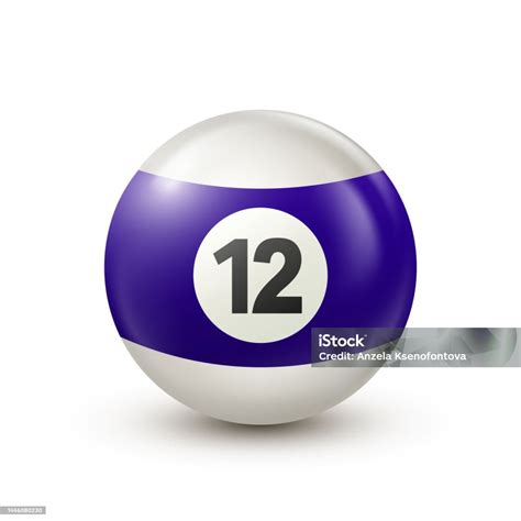 당구 흰색 배경에 숫자 12 스누커 또는 복권 공이 있는 보라색 당구공 벡터 그림 12에 대한 스톡 벡터 아트 및 기타 이미지 12 공 스포츠 장비 구 Istock