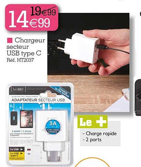 Promo Chargeur Secteur Usb Type C Chez Kandy Icatalogue Fr