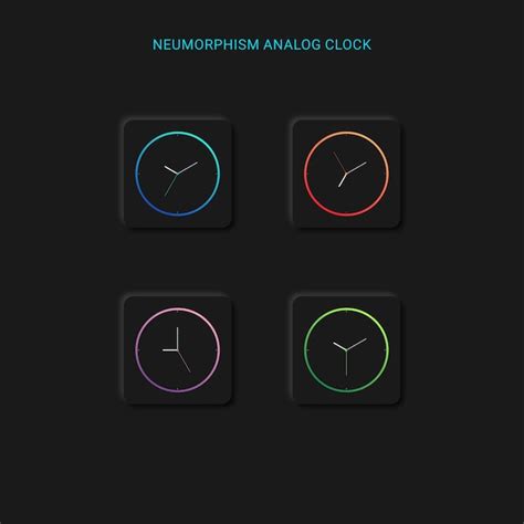Premium Vector Neumorphism Analog Clock Ui