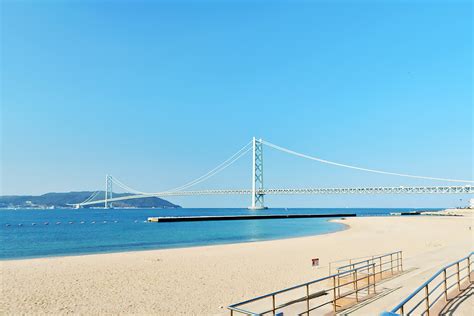 明石海峡大橋のすぐ近く白い砂浜がある公園アジュール舞子 POTA BIKEポタバイク公式サイト