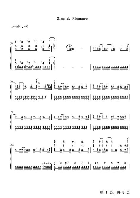 Sing My Pleasure钢琴谱 八木海莉 降a调 流行钢琴双手简谱 钢琴谱 钢琴五线谱 钢琴简谱 钢琴弹唱谱 钢琴声乐正谱 钢琴视频教程—牛牛钢琴